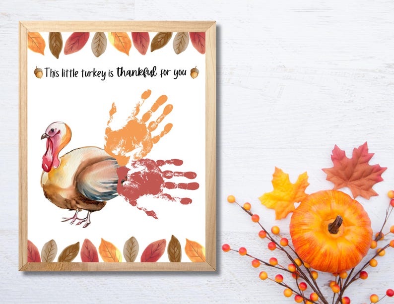 Turkey Handprint Craft for Thanksgiving, Thankful Handprint Activity ...