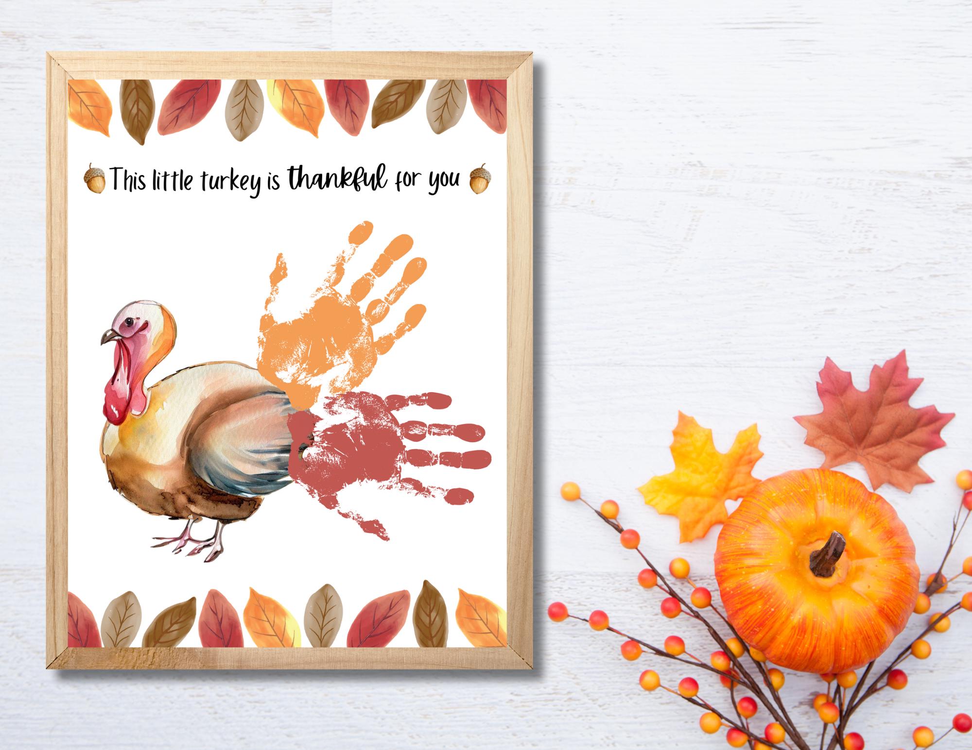 Turkey Handprint Craft for Thanksgiving, Thankful Handprint Activity ...
