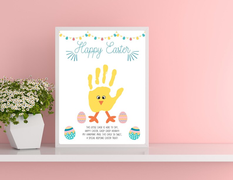 Easter Chick Handprint With Poem, Spring Chick Handprint Craft, Easter ...