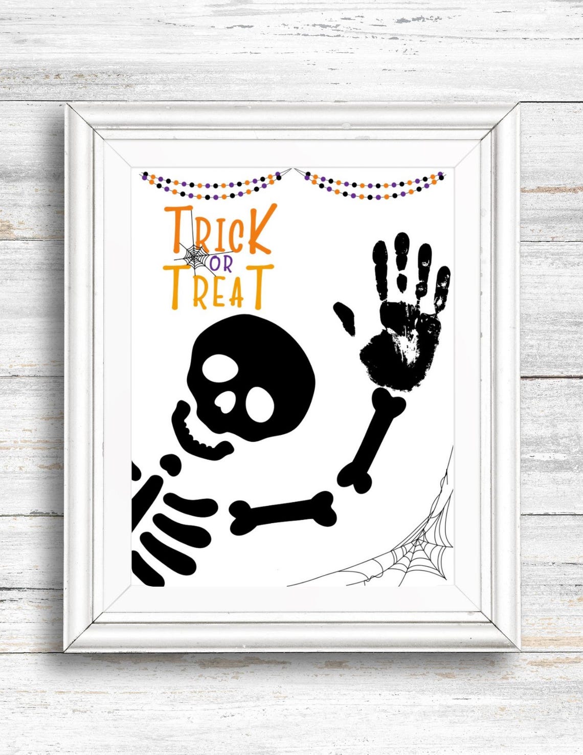 Halloween Skeleton Handprint Craft, Halloween Keepsake Craft, Daycare ...