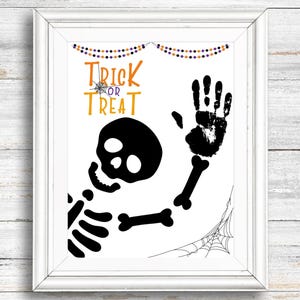 Halloween Skeleton Handprint Craft, Halloween Keepsake Craft, Daycare ...