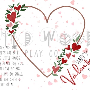 Valentine's Handprint Heart With Poem, Handprint Craft for Valentine's ...