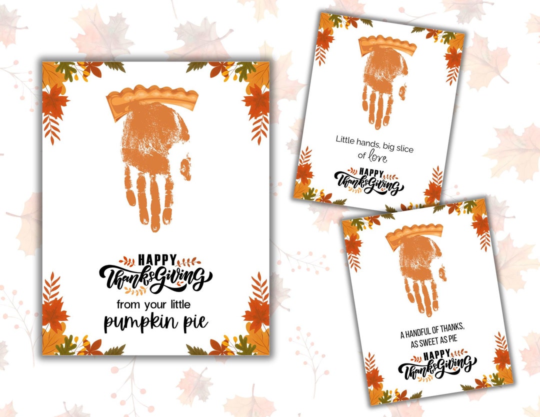 Pumpkin Pie Handprint Thanksgiving Craft Template for Kids DIY Art ...