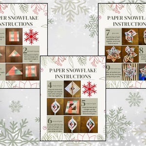 3D Paper Snowflake Pattern, Snowflake Crafts for Kids and Adults ...