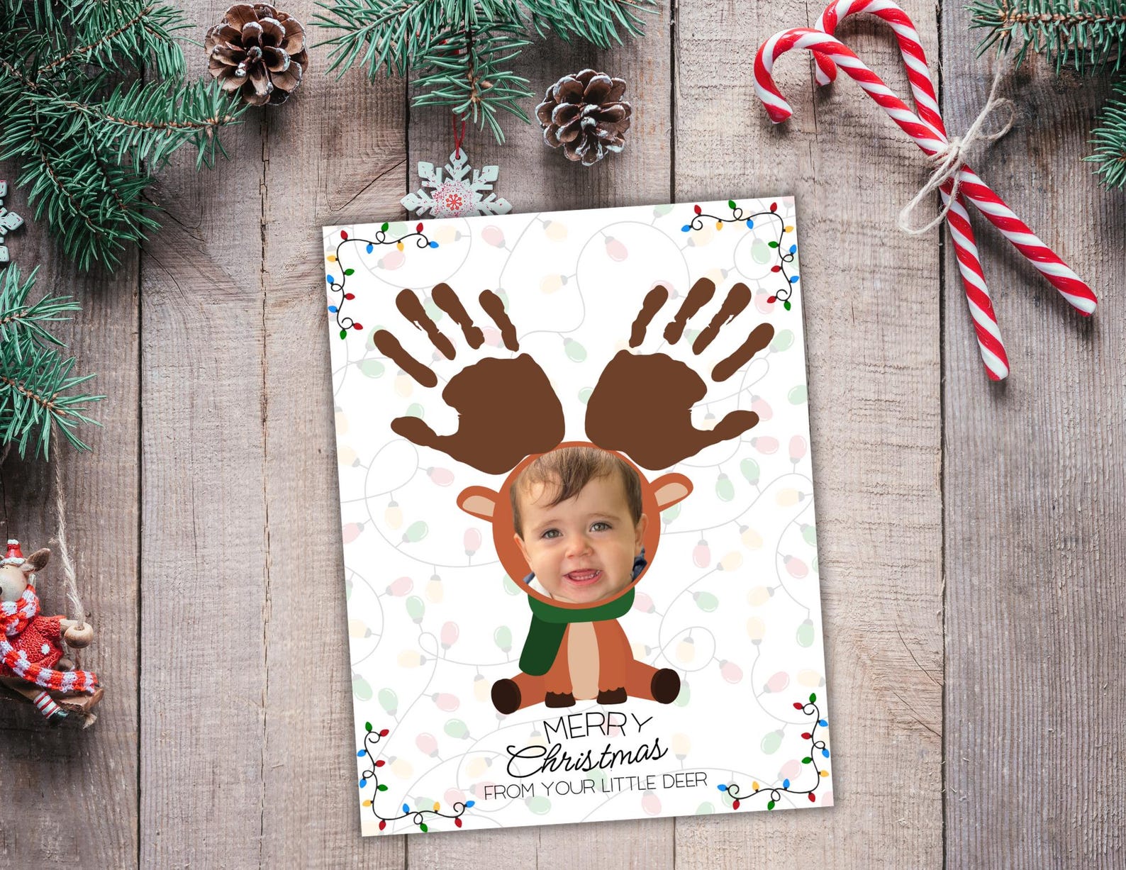 Reindeer Handprint Craft for Christmas, Reindeer Craft Template With ...