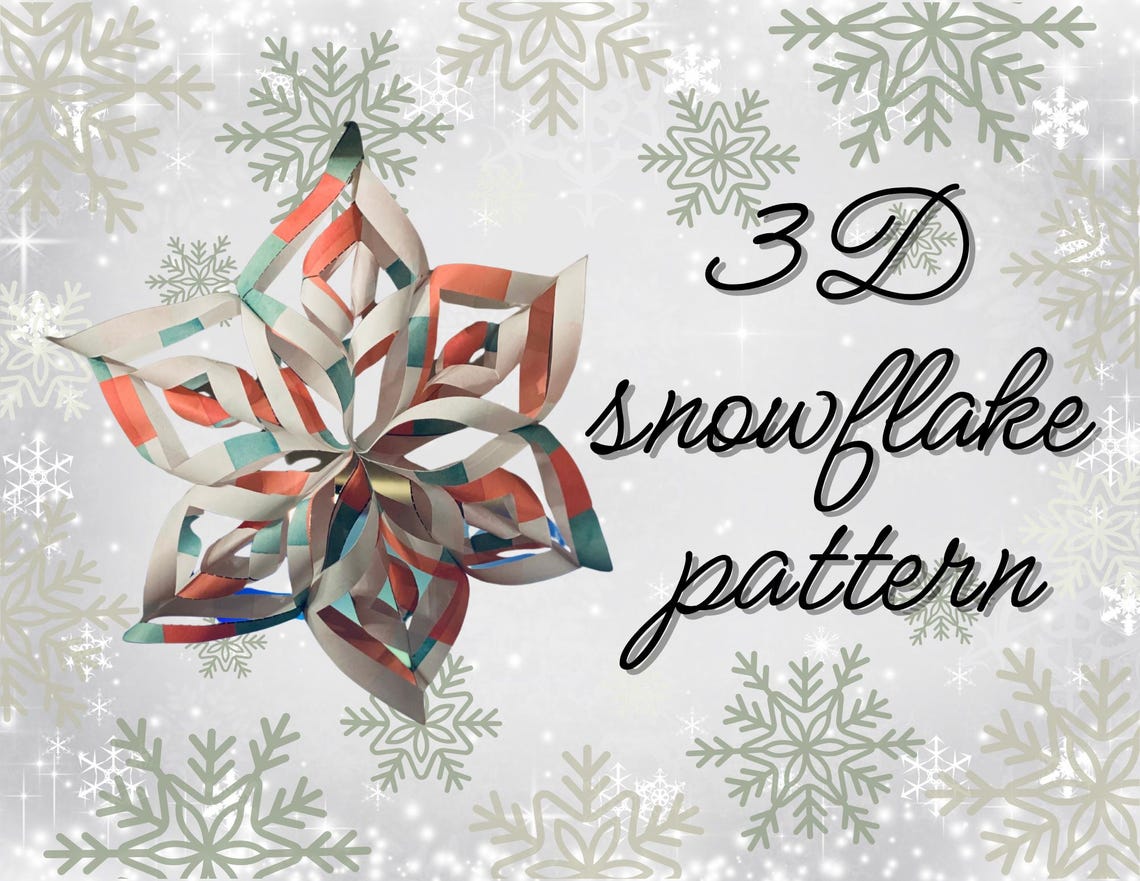 3D Paper Snowflake Pattern, Snowflake Crafts for Kids and Adults ...