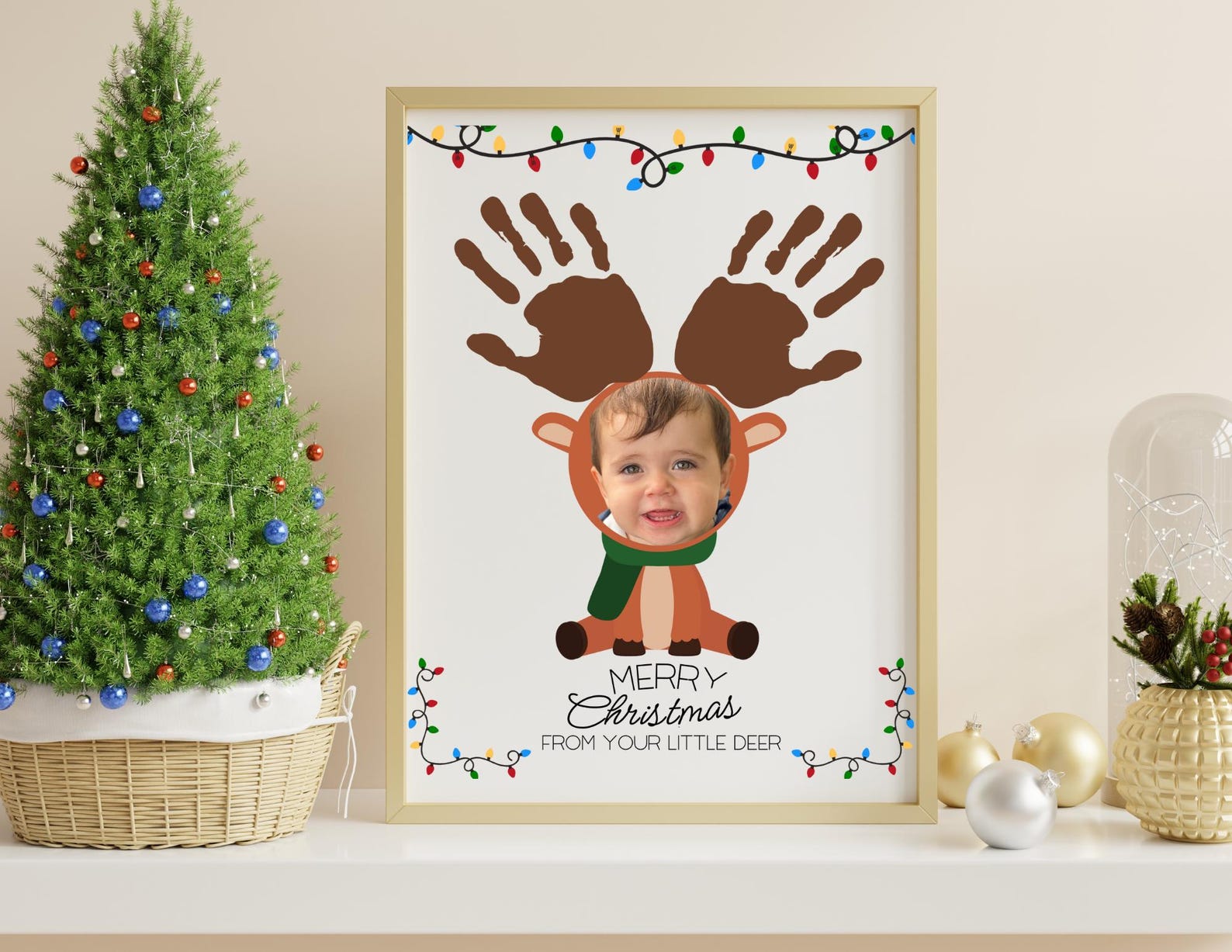 Reindeer Handprint Craft for Christmas, Reindeer Craft Template With ...