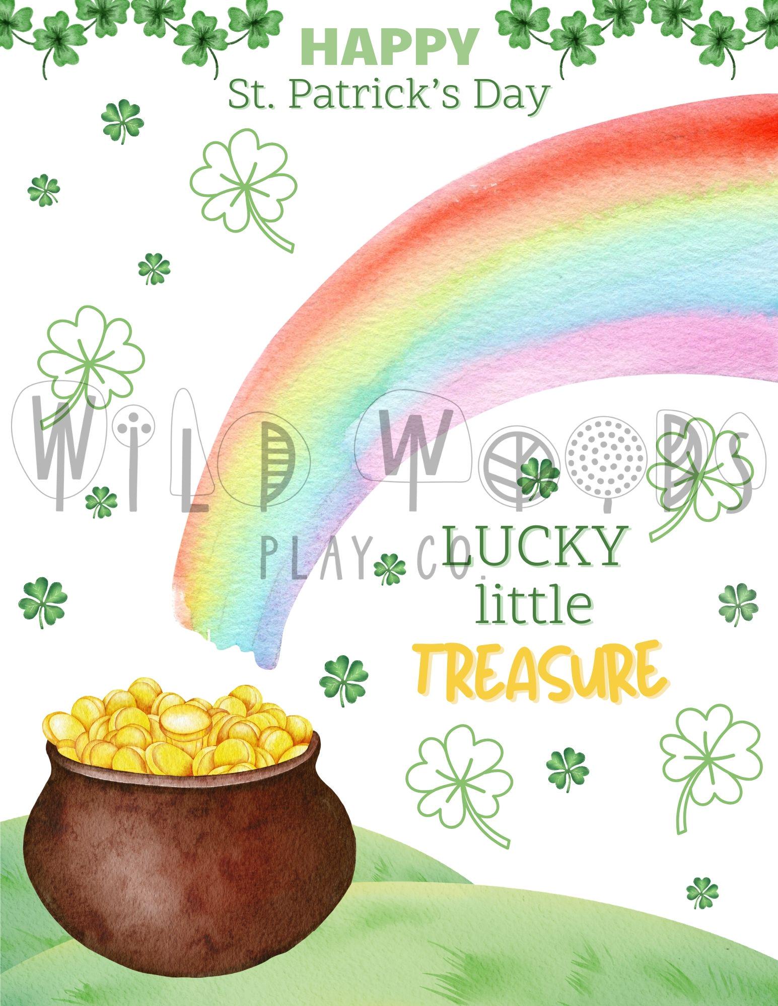St Patricks Day Craft for Kids Printable, Four Leaf Clover Fingerprint ...