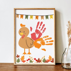Turkey Handprint Craft, Thanksgiving Craft for Kids, Fall Art Activity ...