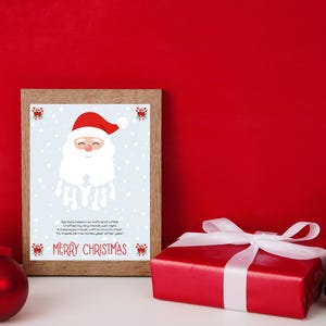 Santa Handprint Craft, Santa's Beard Handprint Template, Christmas ...