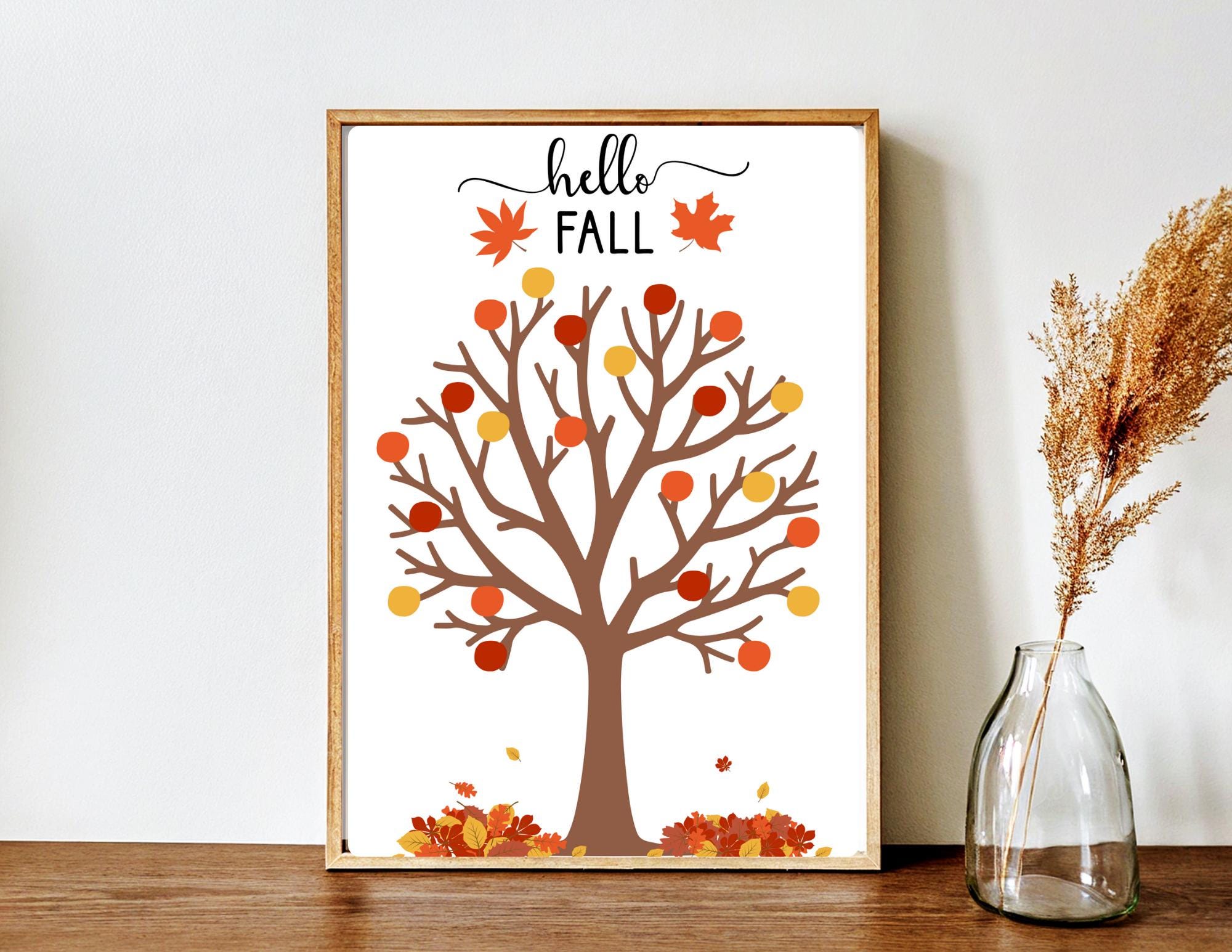 Fall Tree Craft, Fingerprint Art Project, Leaf Painting Printable ...