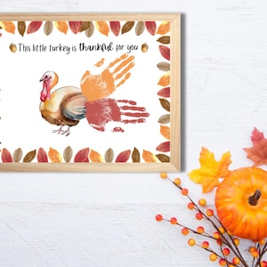 Turkey Handprint Craft for Thanksgiving, Thankful Handprint Activity ...