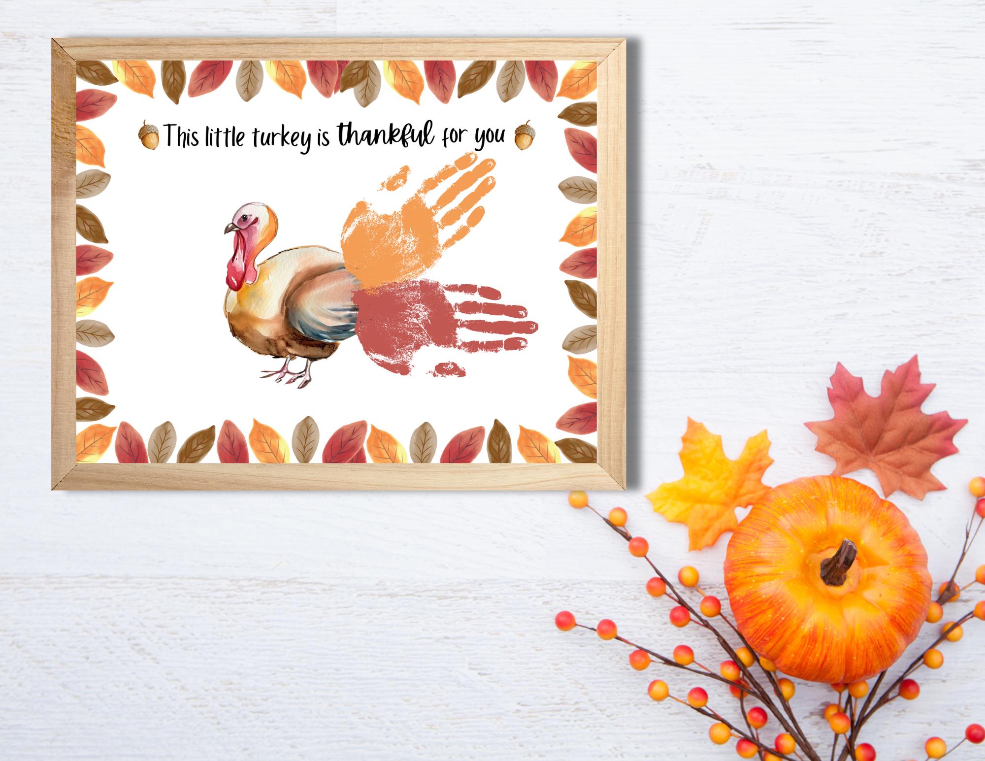 Turkey Handprint Craft for Thanksgiving, Thankful Handprint Activity ...