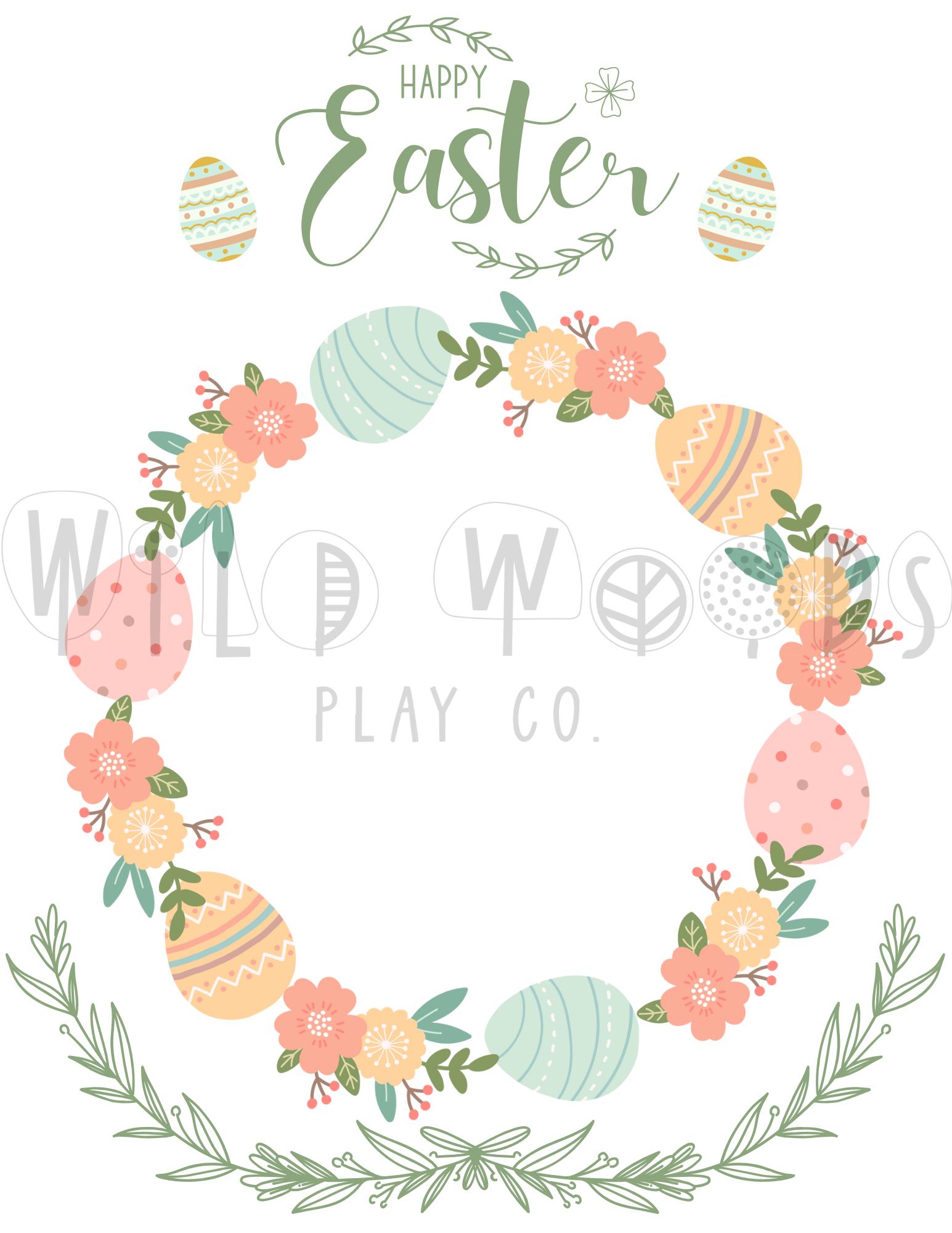 Easter Handprint Wreath Printable, Pastel Easter Craft for Kids, DIY ...