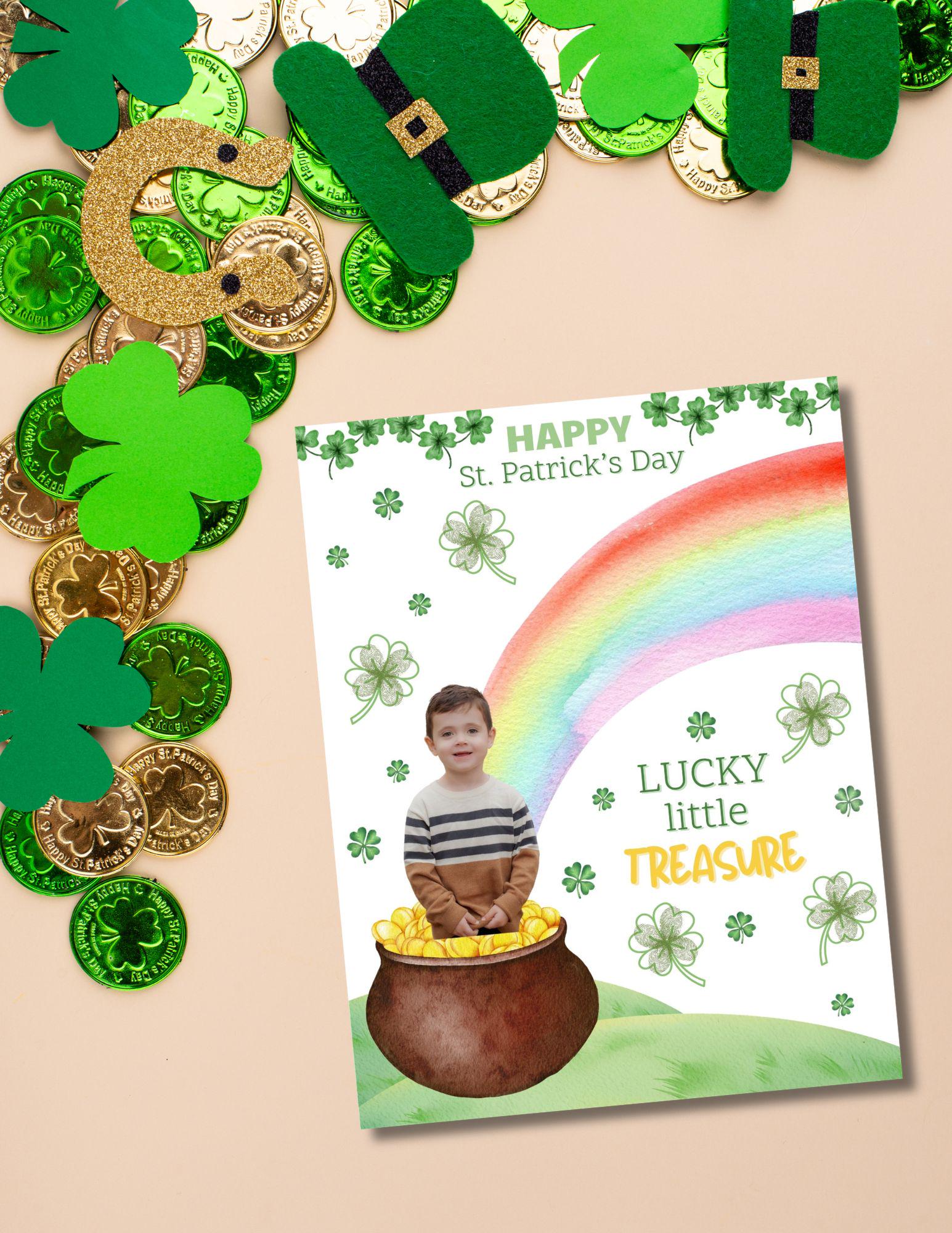 St Patricks Day Craft for Kids Printable, Four Leaf Clover Fingerprint ...