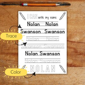 Editable Name Trace Sheet for Preschool, Custom Write Your Name ...