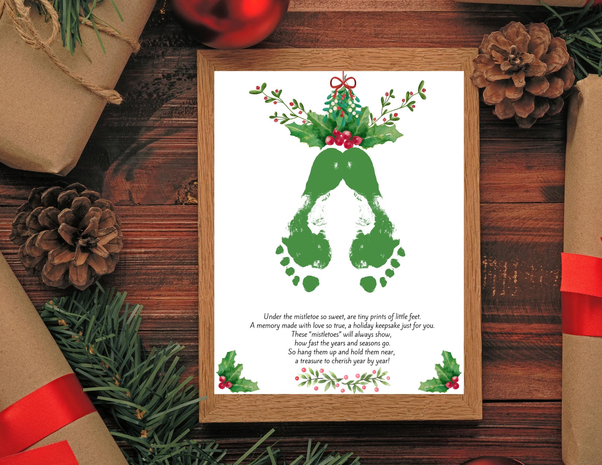 Mistletoe Footprint Craft, Christmas Keepsake Gift, Footprint Craft for ...