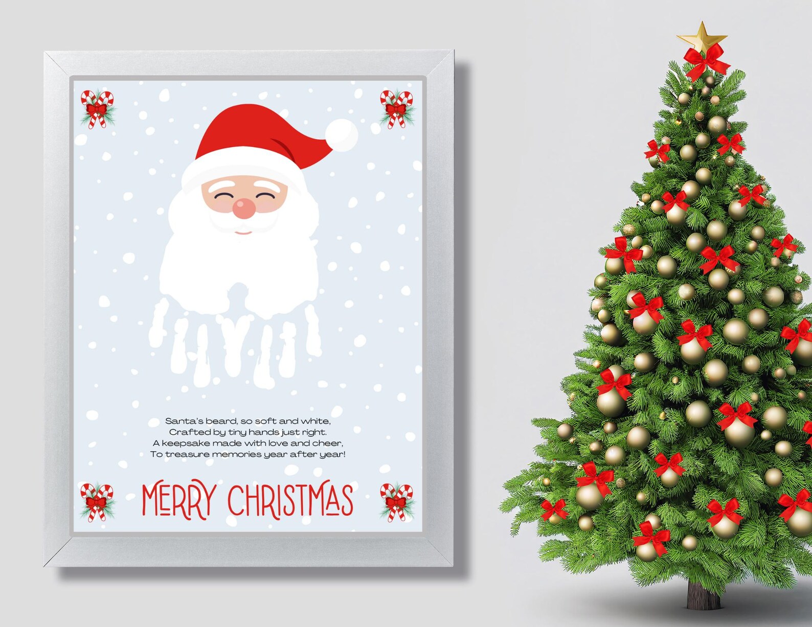 Santa Handprint Craft, Santa's Beard Handprint Template, Christmas ...