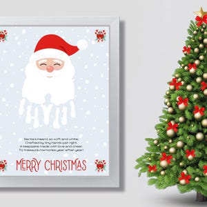 Santa Handprint Craft, Santa's Beard Handprint Template, Christmas ...