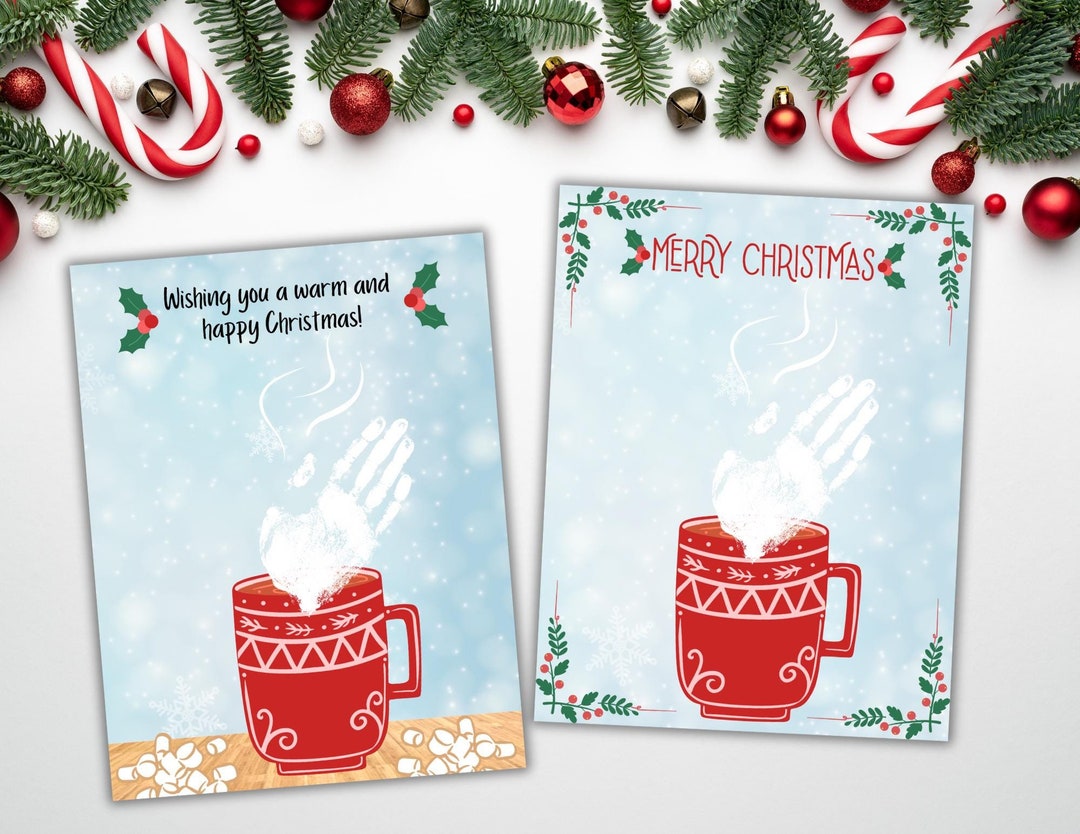 Cocoa Mug Handprint Craft for Christmas, Holiday Handprint Craft ...
