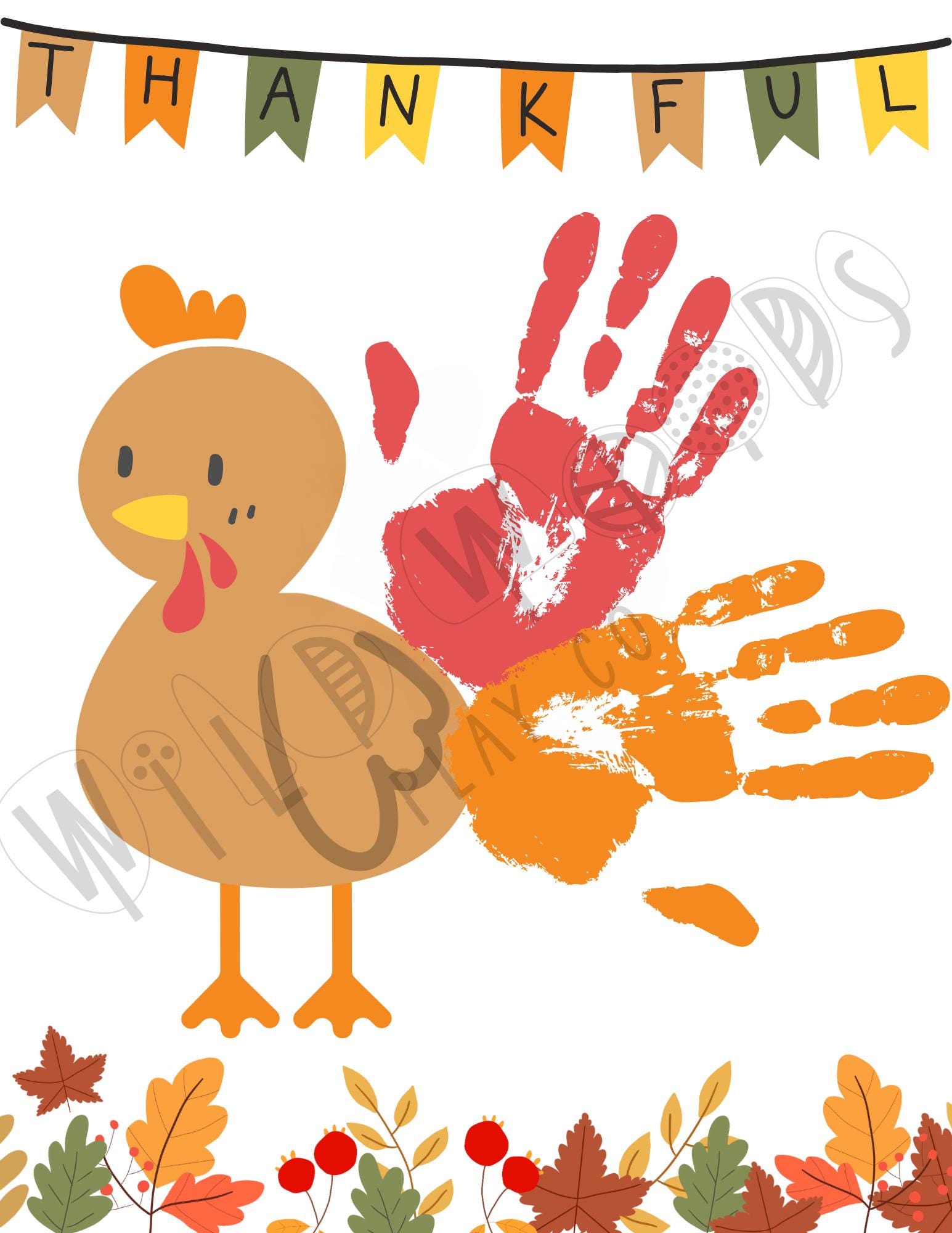 Turkey Handprint Thanksgiving Craft for Kids Fall Activity Template ...