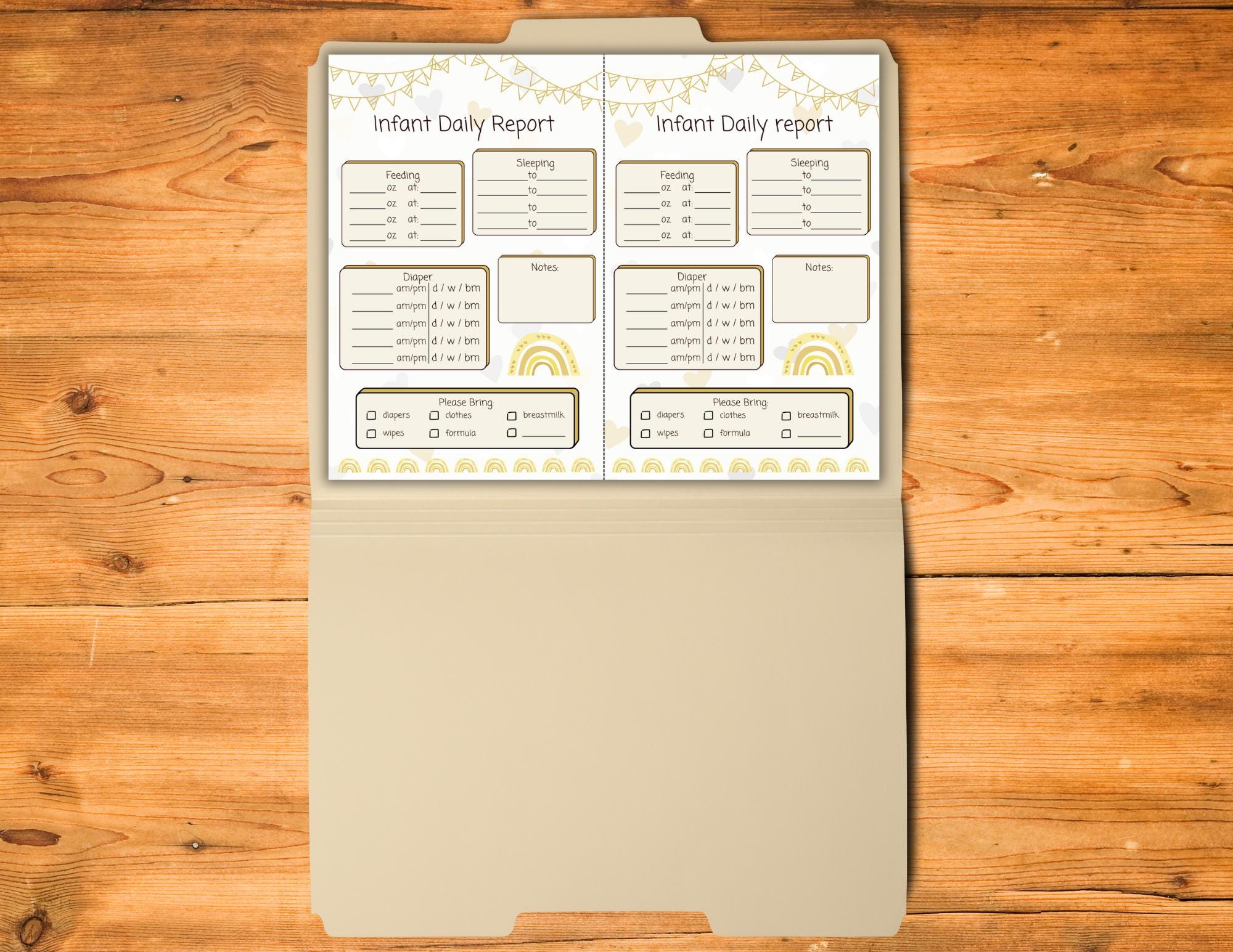 Infant Daily Report Form for Daycare Providers, Daily Report Form Nanny ...
