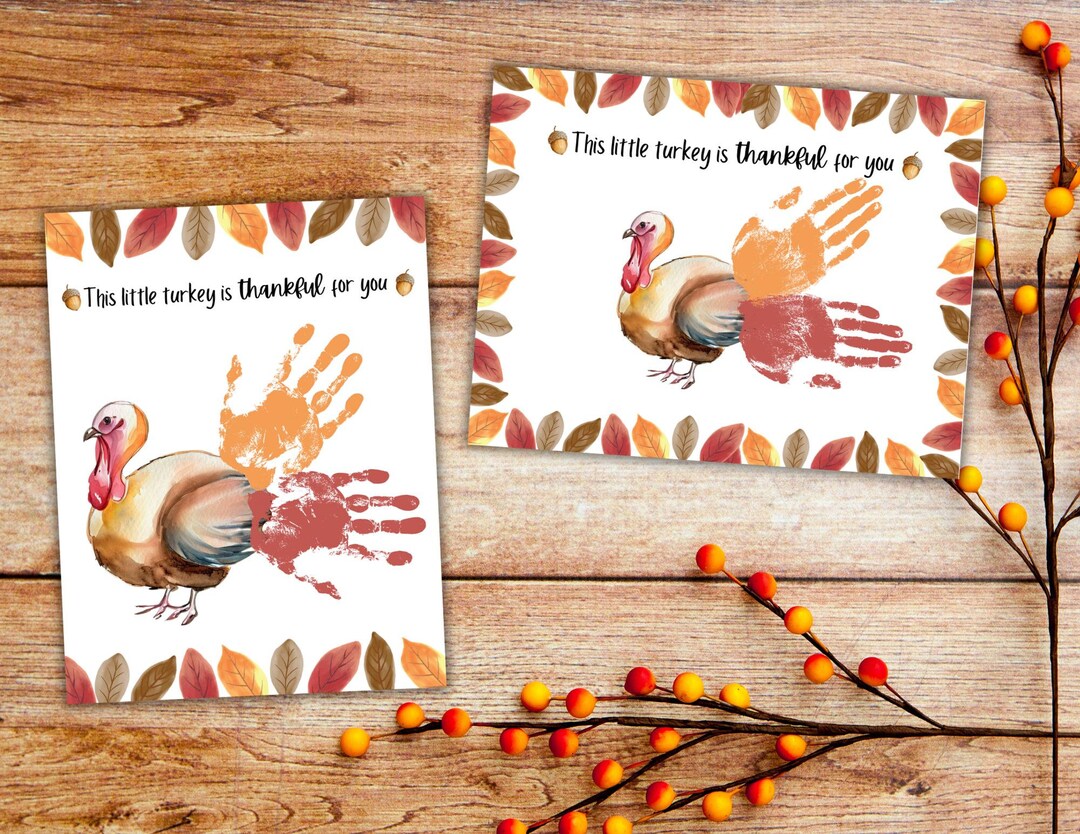 Turkey Handprint Craft for Thanksgiving, Thankful Handprint Activity ...