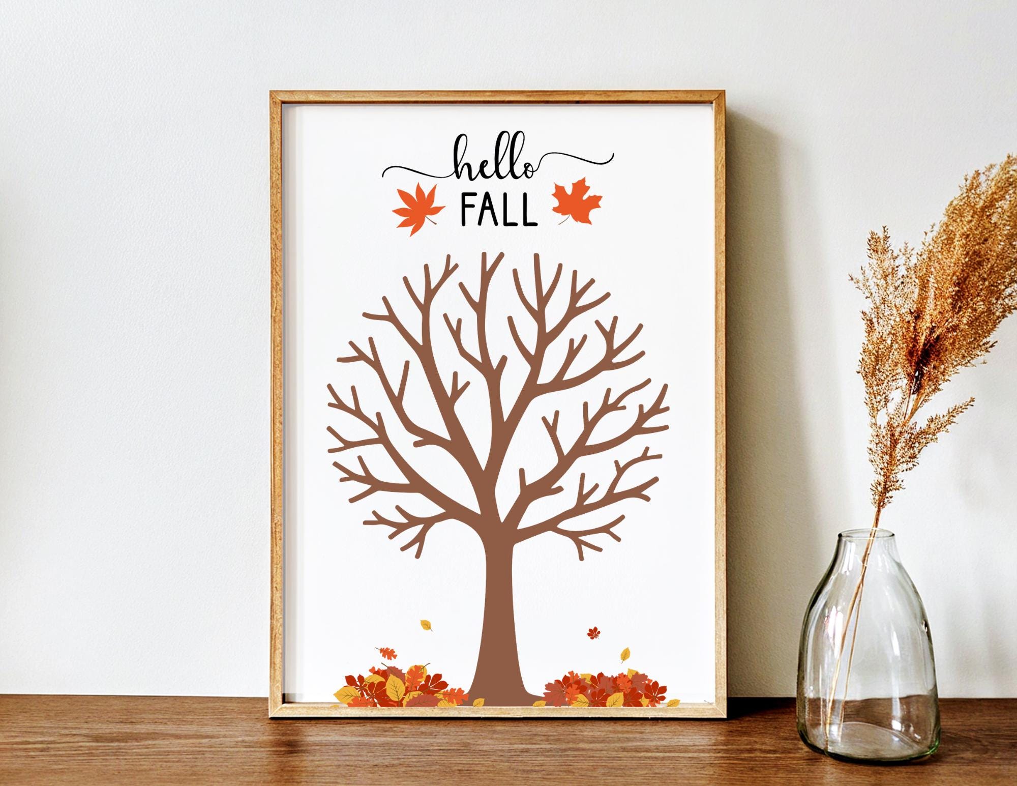 Fall Tree Craft, Fingerprint Art Project, Leaf Painting Printable ...