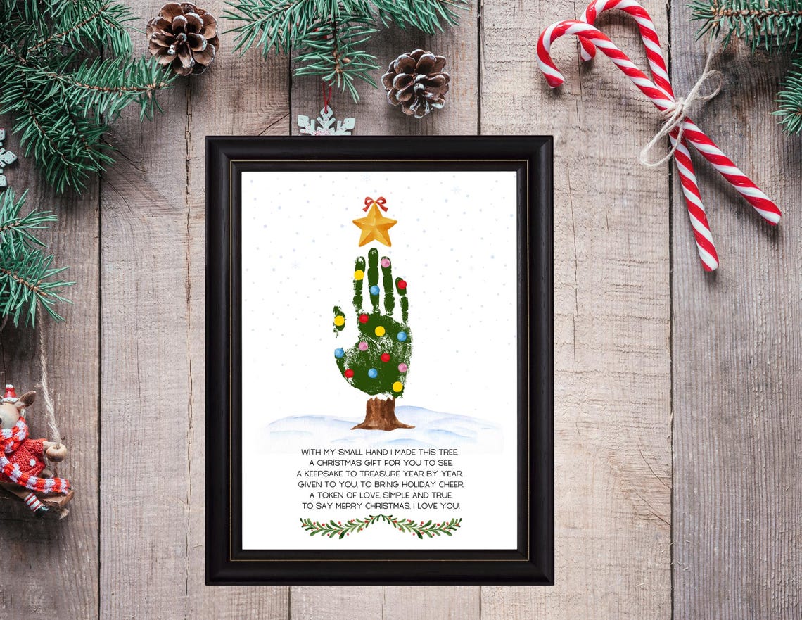 Christmas Handprint Craft, Christmas Tree Handprint Craft, Christmas ...