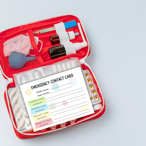 Childcare Emergency Card for Providers, Emergency Contact Card ...