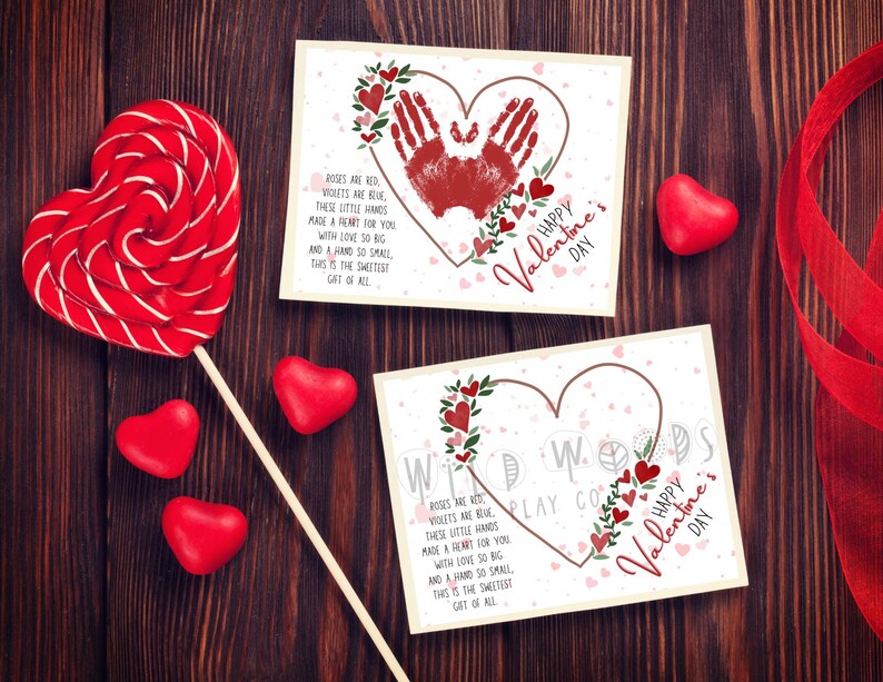 Valentine's Handprint Heart With Poem, Handprint Craft for Valentine's ...
