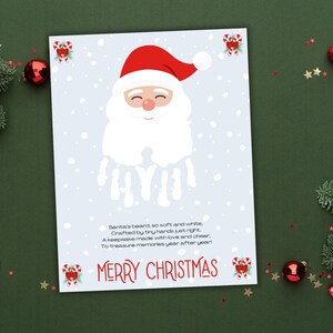 Santa Handprint Craft, Santa's Beard Handprint Template, Christmas ...