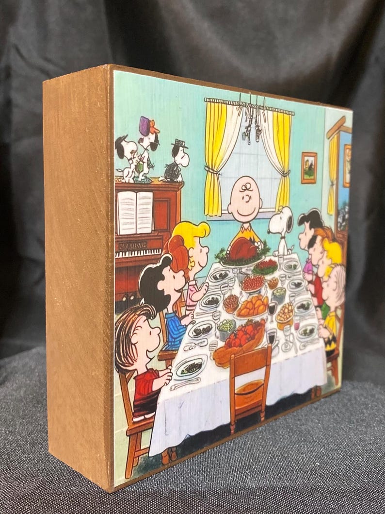Peanuts Thanksgiving Families Home Decor Blocks - Etsy