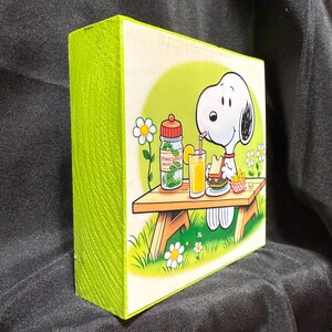 Snoopy Summer Picnic Home Decor Block - Etsy