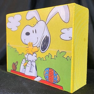 Easter Snoopy Home Decor Block - Etsy