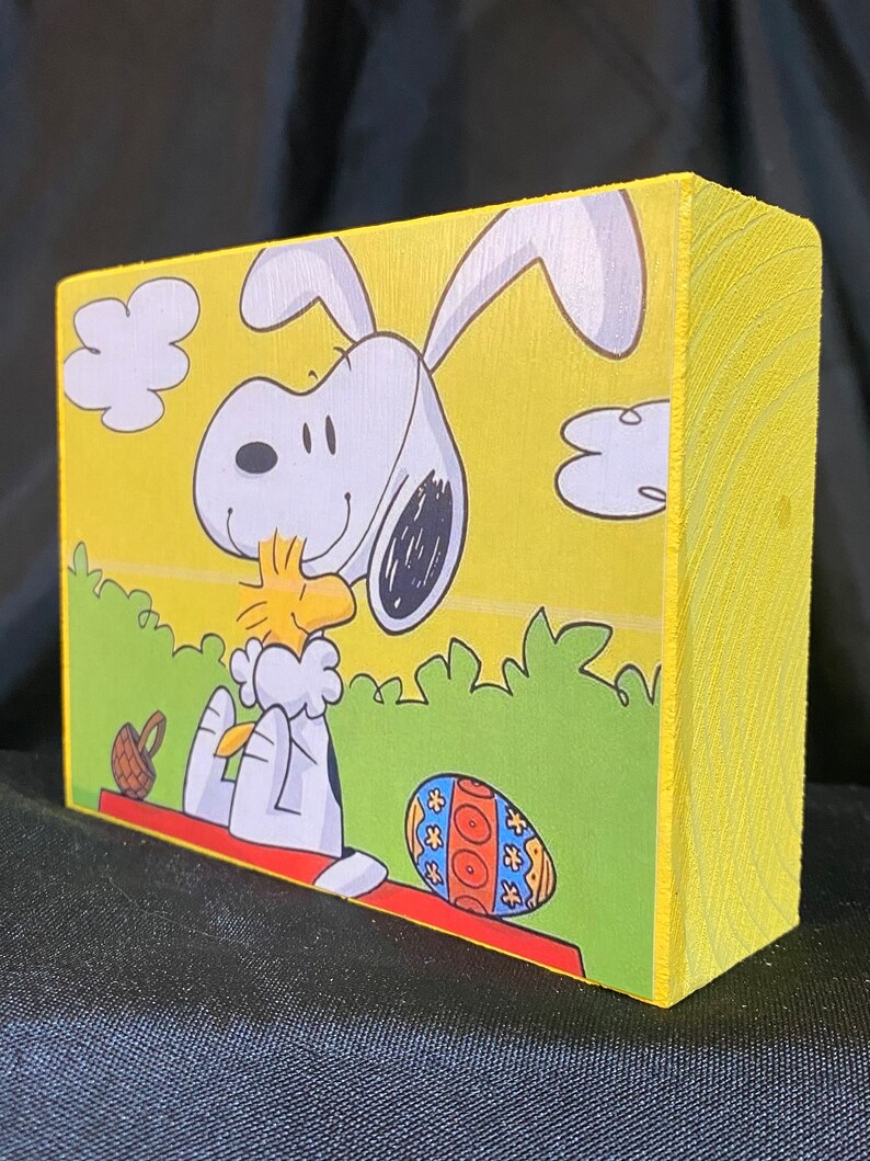 Easter Snoopy Home Decor Block - Etsy