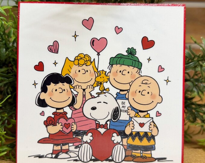Peanuts & Snoopy Valentines Day Home Decor Blocks - Etsy