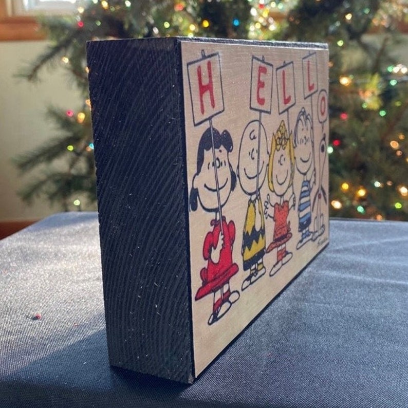 Peanuts Hello Decor Block - Etsy