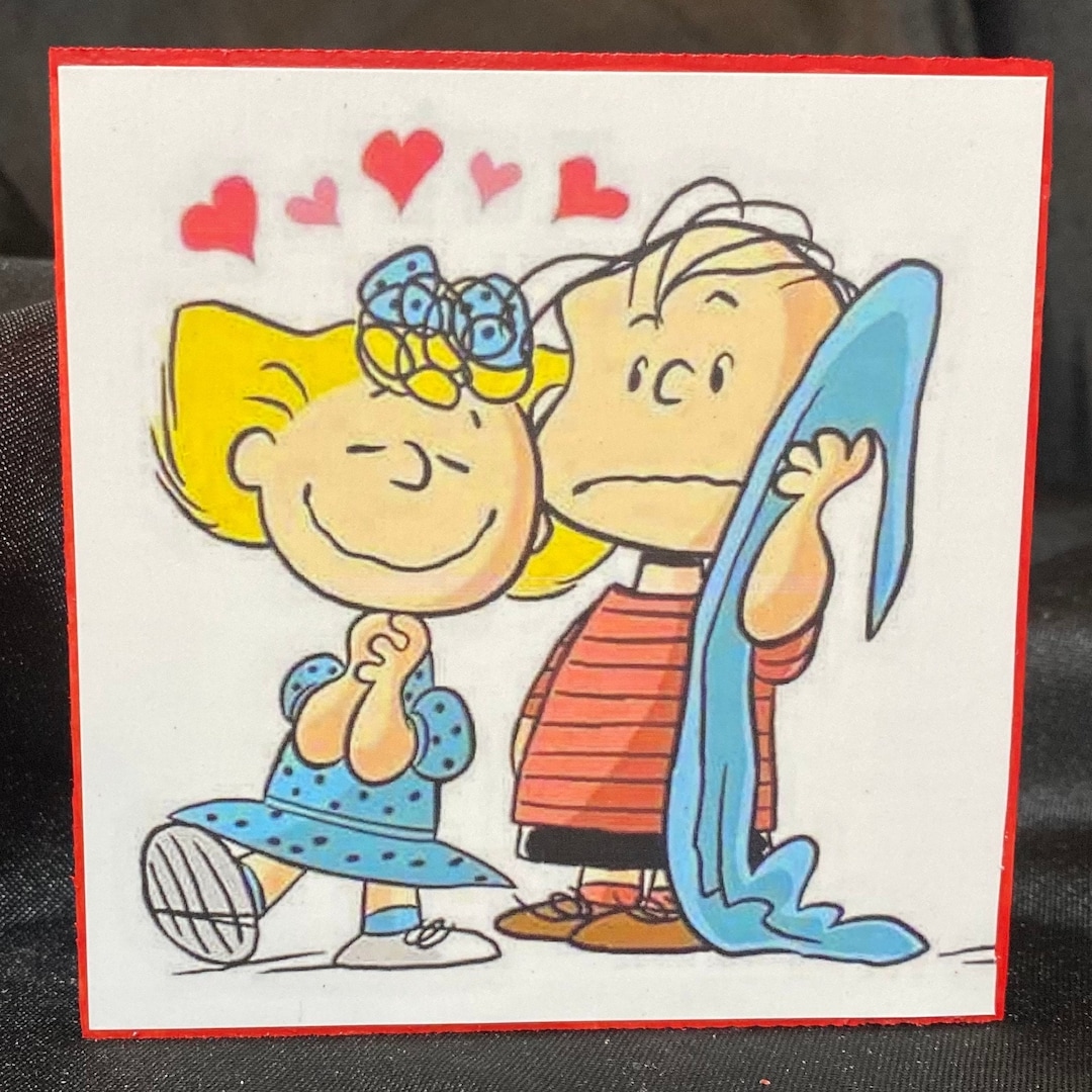 Linus & Sally Valentine Decor Block 4x4 - Etsy