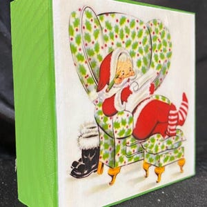 Vintage Christmas Home Decor Blocks 4x4 - Etsy