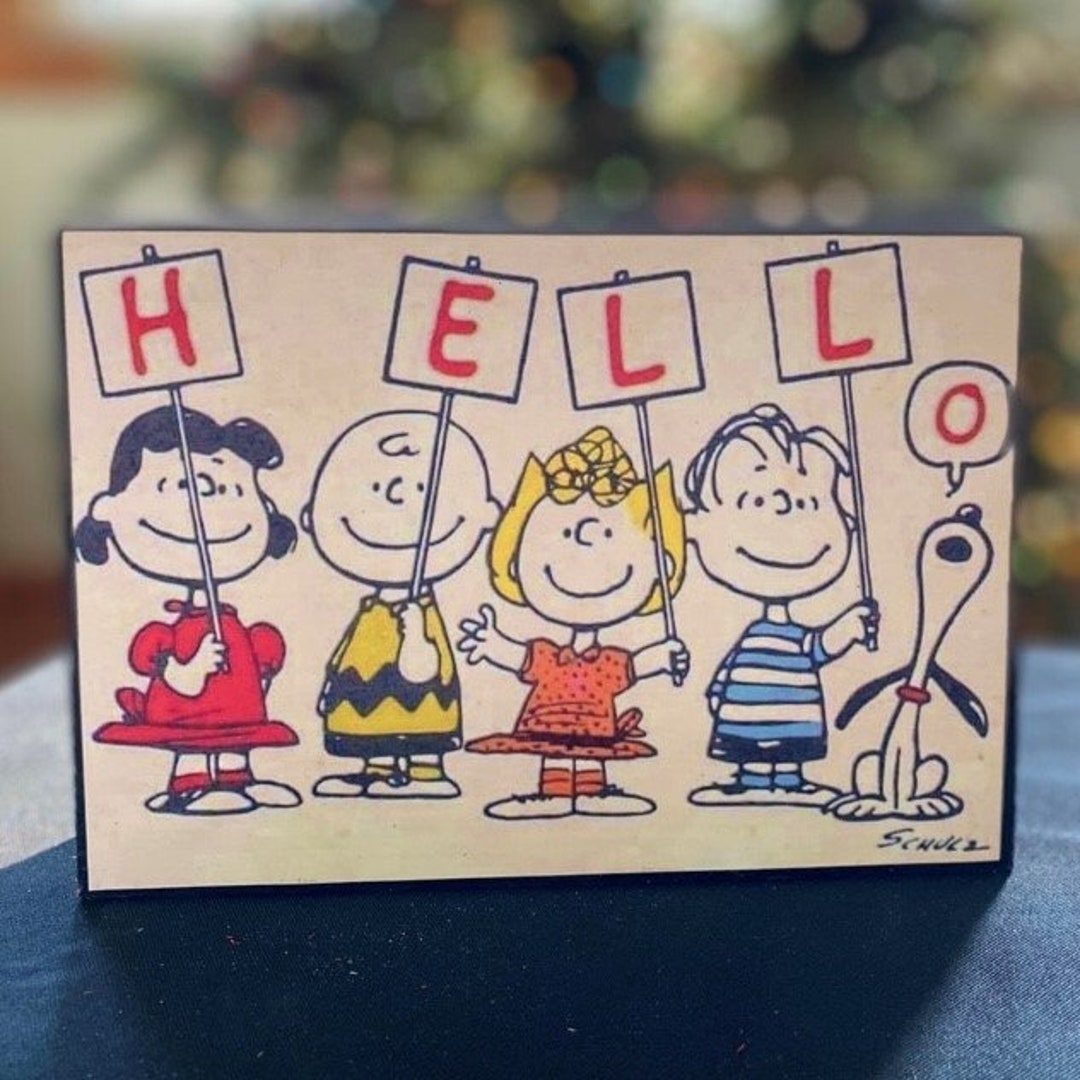 Peanuts Hello Decor Block - Etsy