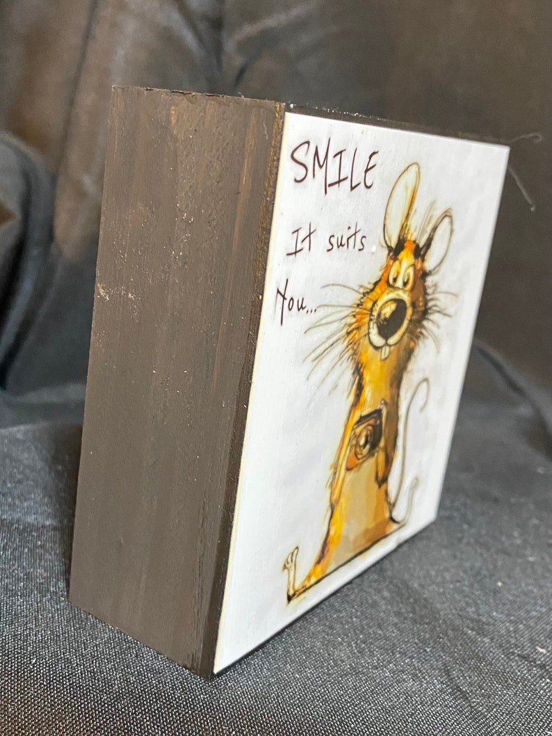 Smile Mouse Decor Block - Etsy