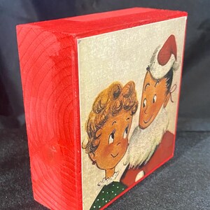 Vintage Christmas Home Decor Blocks 4x4 - Etsy
