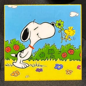 Springtime Snoopy & Woodstock Home Decor Blocks 4x4 - Etsy