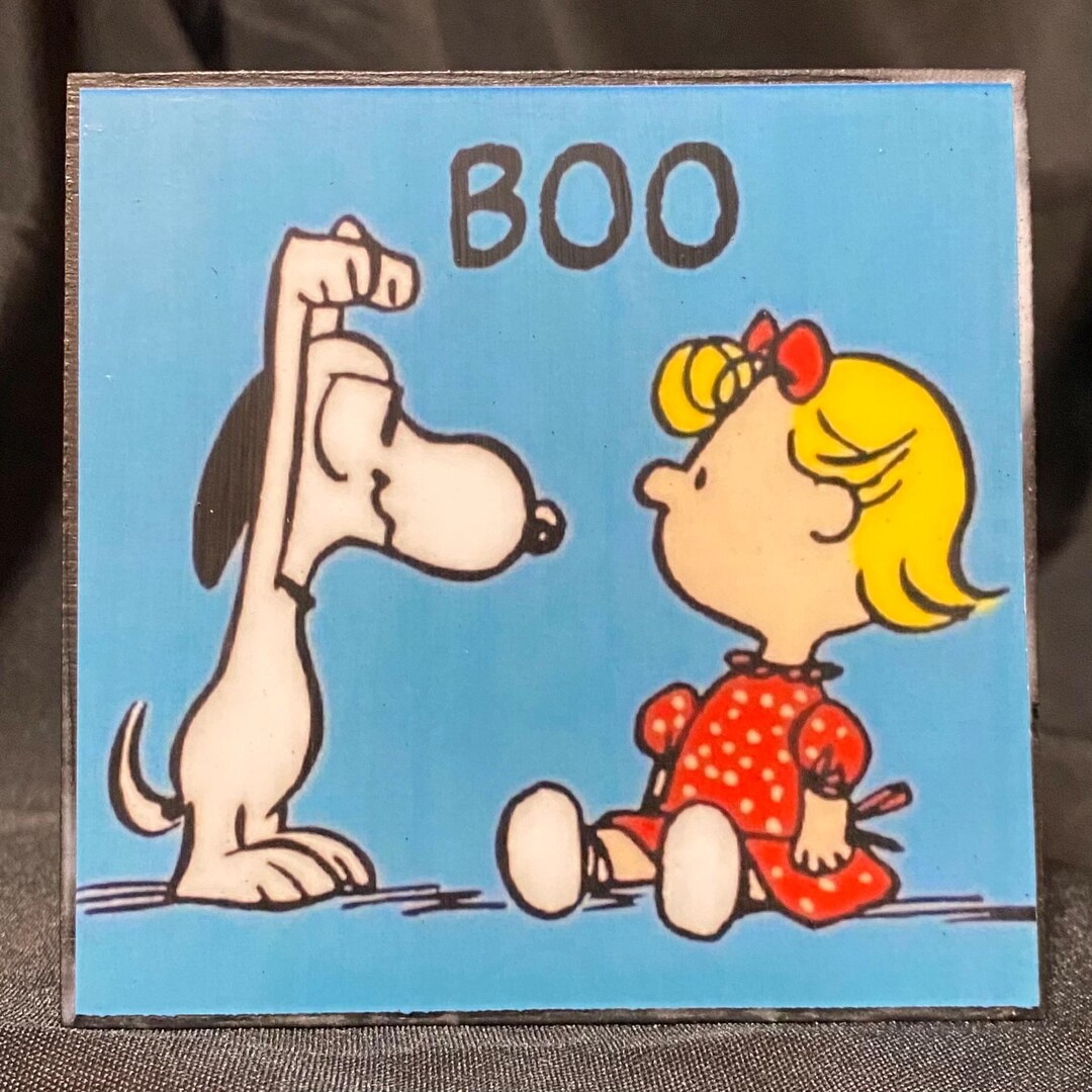 Boo Scary Snoopy Halloween Home Decor Block - Etsy