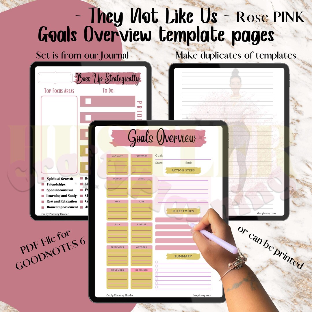 Goals Overview Template Set | 3-page Printable Goal Planner | Goal ...