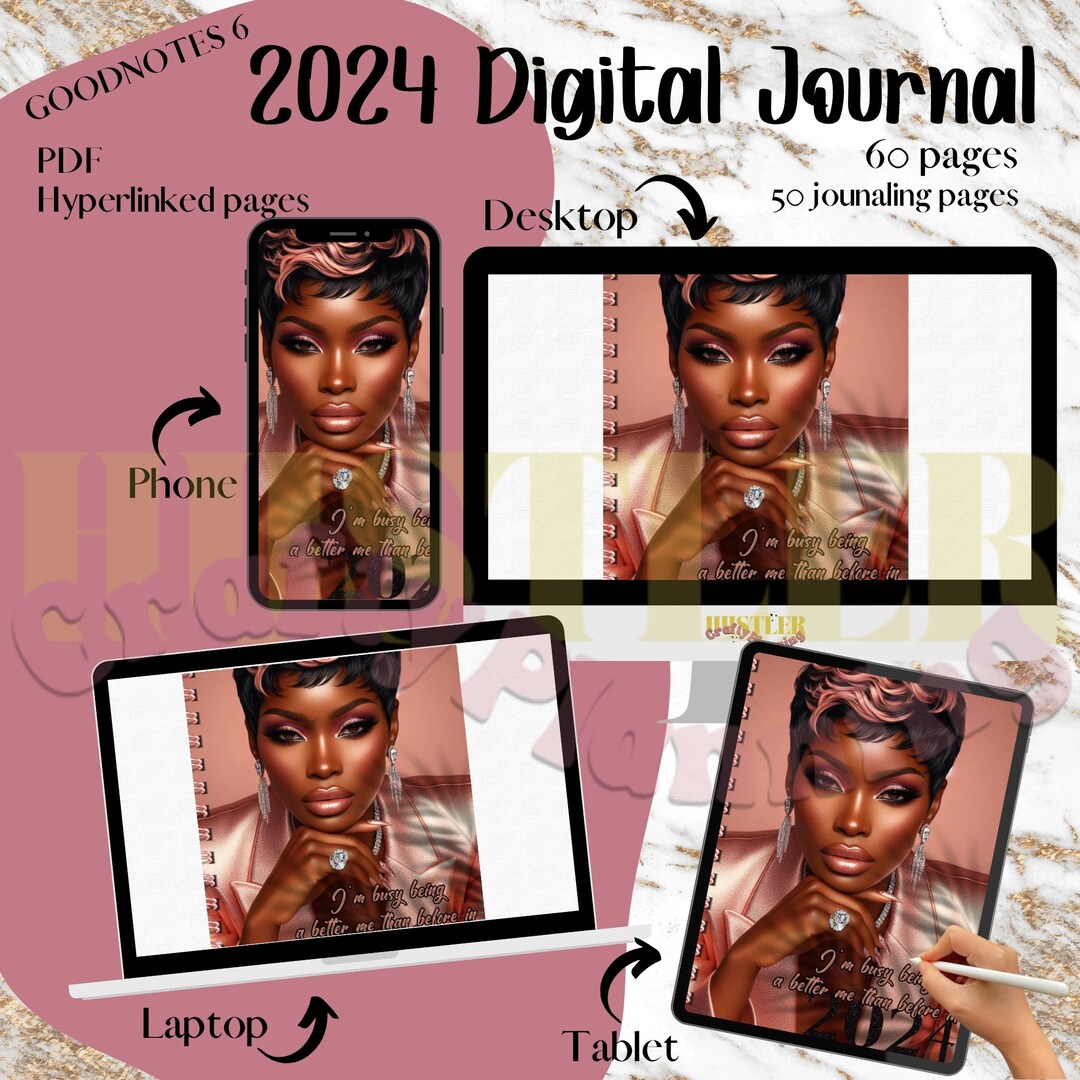 Digital Journal PDF for Goodnotes, Black Women, Digital Planner ...