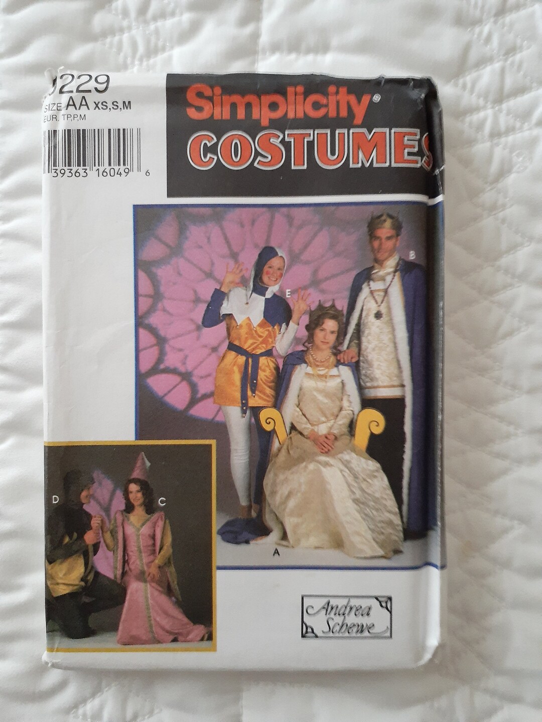 Vintage Simplicity Royal Court Costume Pattern #9229 (1994), by Andrea ...