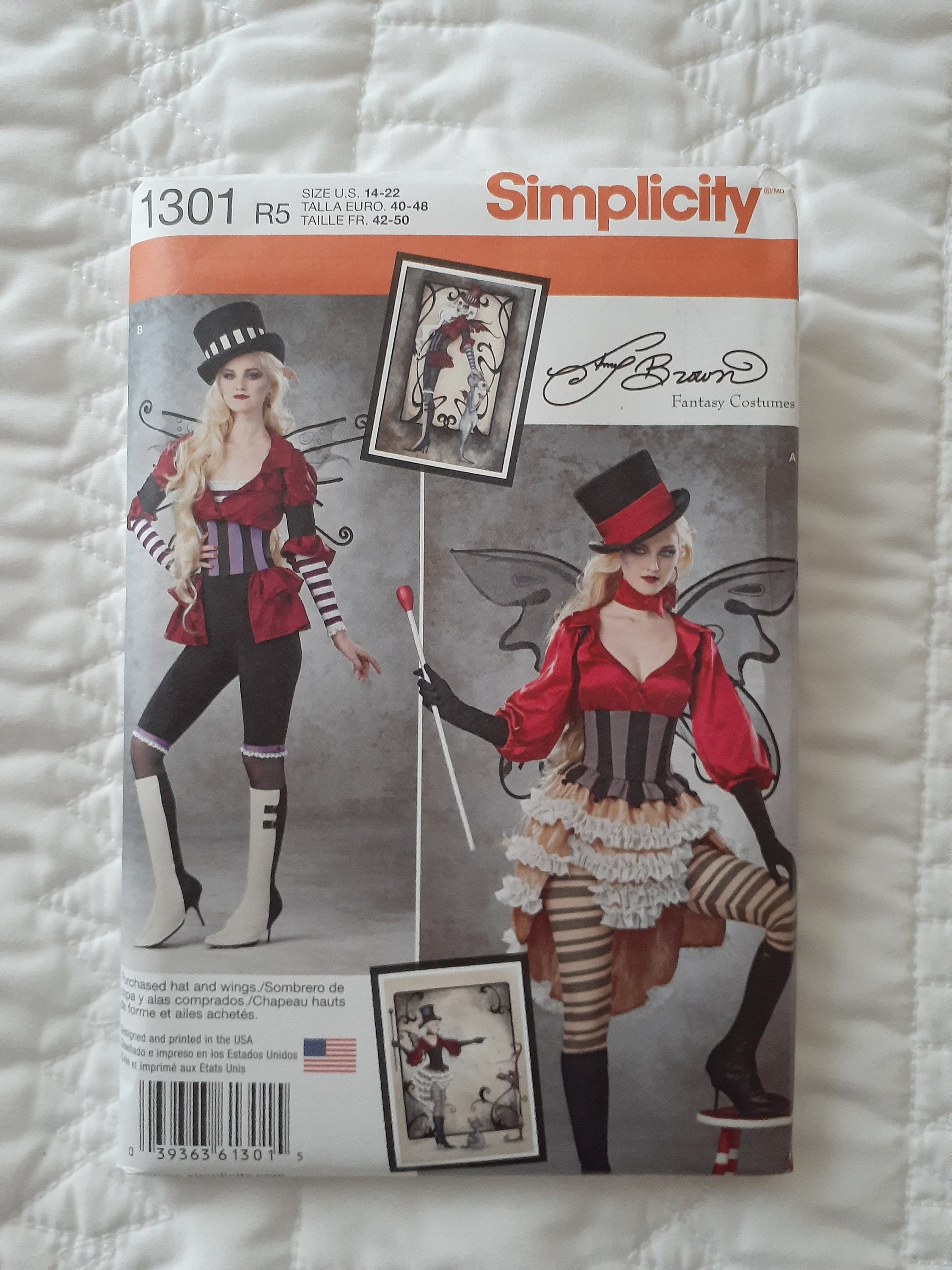 Simplicity Women's Mad Hatter Circus Ringmaster Costume Pattern #1301 by Amy Brown - Etsy