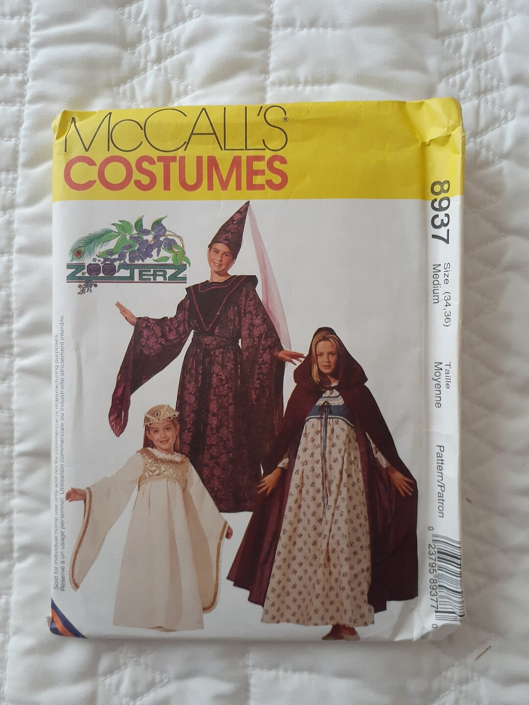 Vintage Mccall's Misses Medieval-wizard Costume Pattern #8937 (1997) - Etsy